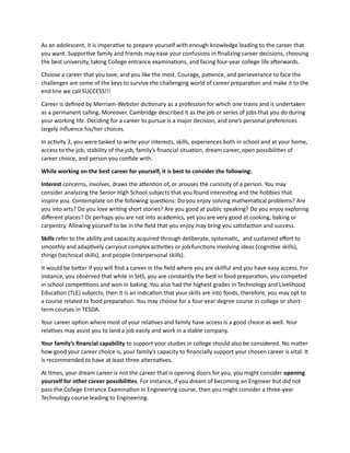 PERSONALITY DEVELOPMENT READER FOR THE SENIOR HIGH SCHOOL - Department ...