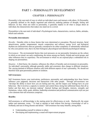 Personality development study material by mr zeeshan nicks | PDF