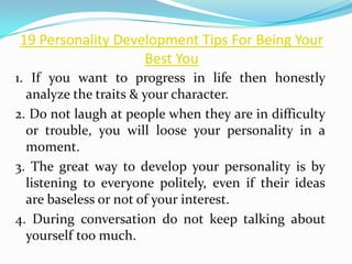Personality development tips | PPT