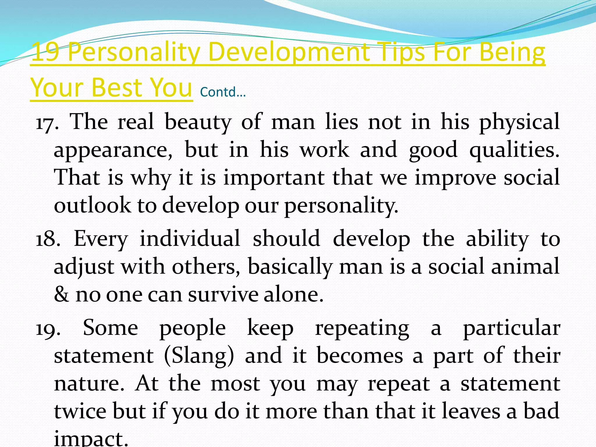 Personality Development Tips | PPT