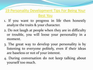 Personality Development Tips | PDF