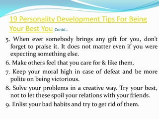 Personality Development Tips | PPT