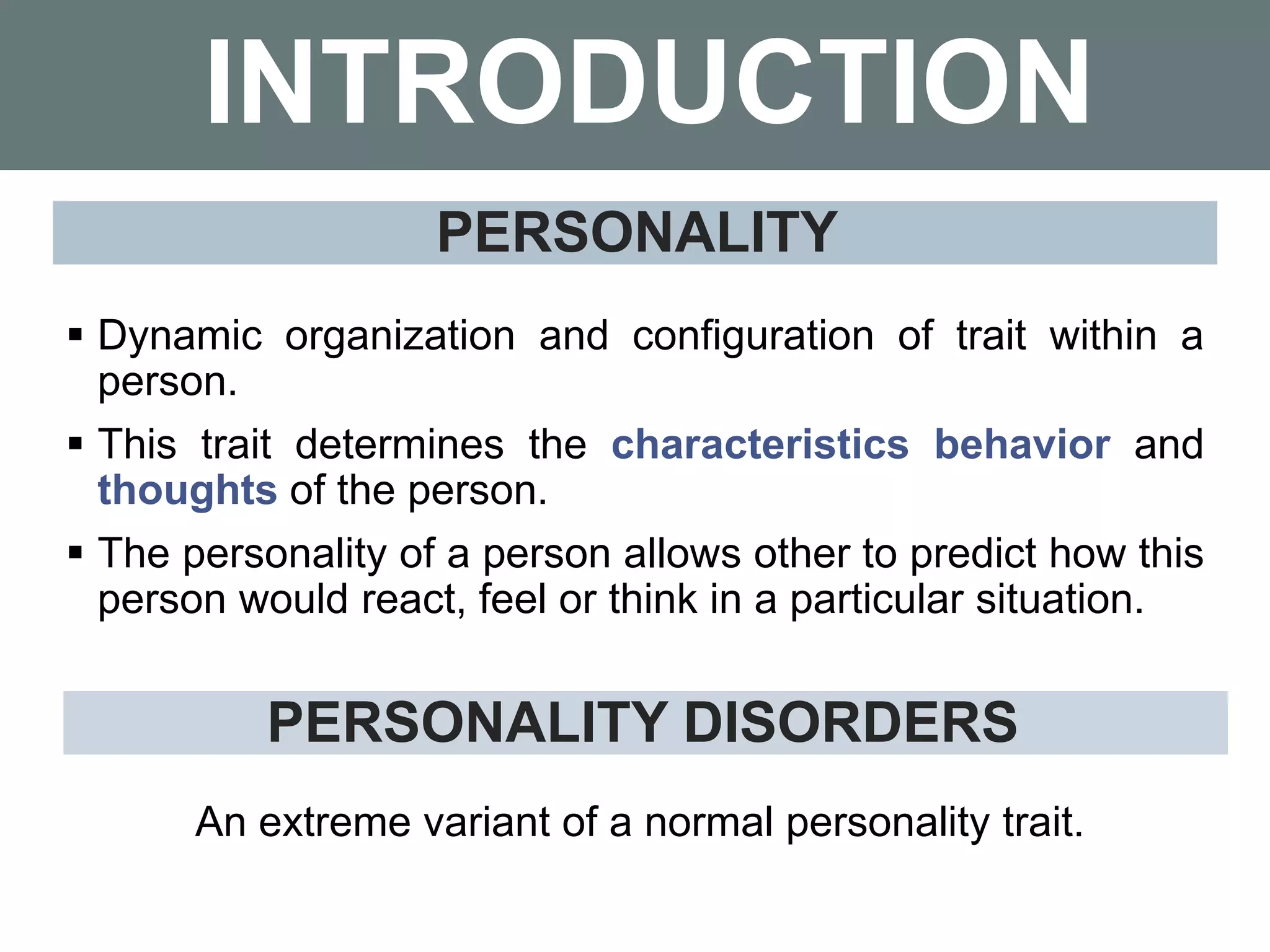 Personality Disorders & Impulse Control Disorder | PPTX