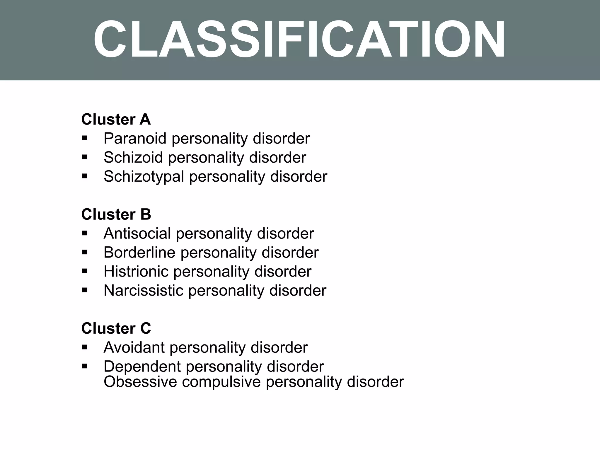 Personality Disorders & Impulse Control Disorder | PPTX
