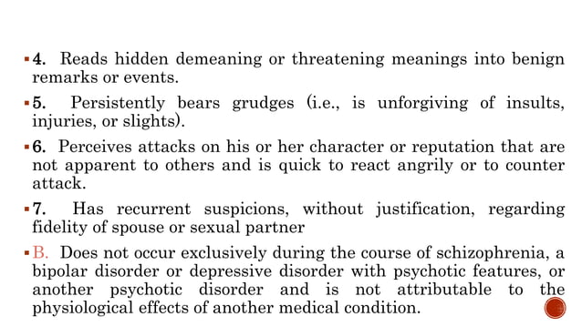 Personality disorder CLUSTER A | PPTX