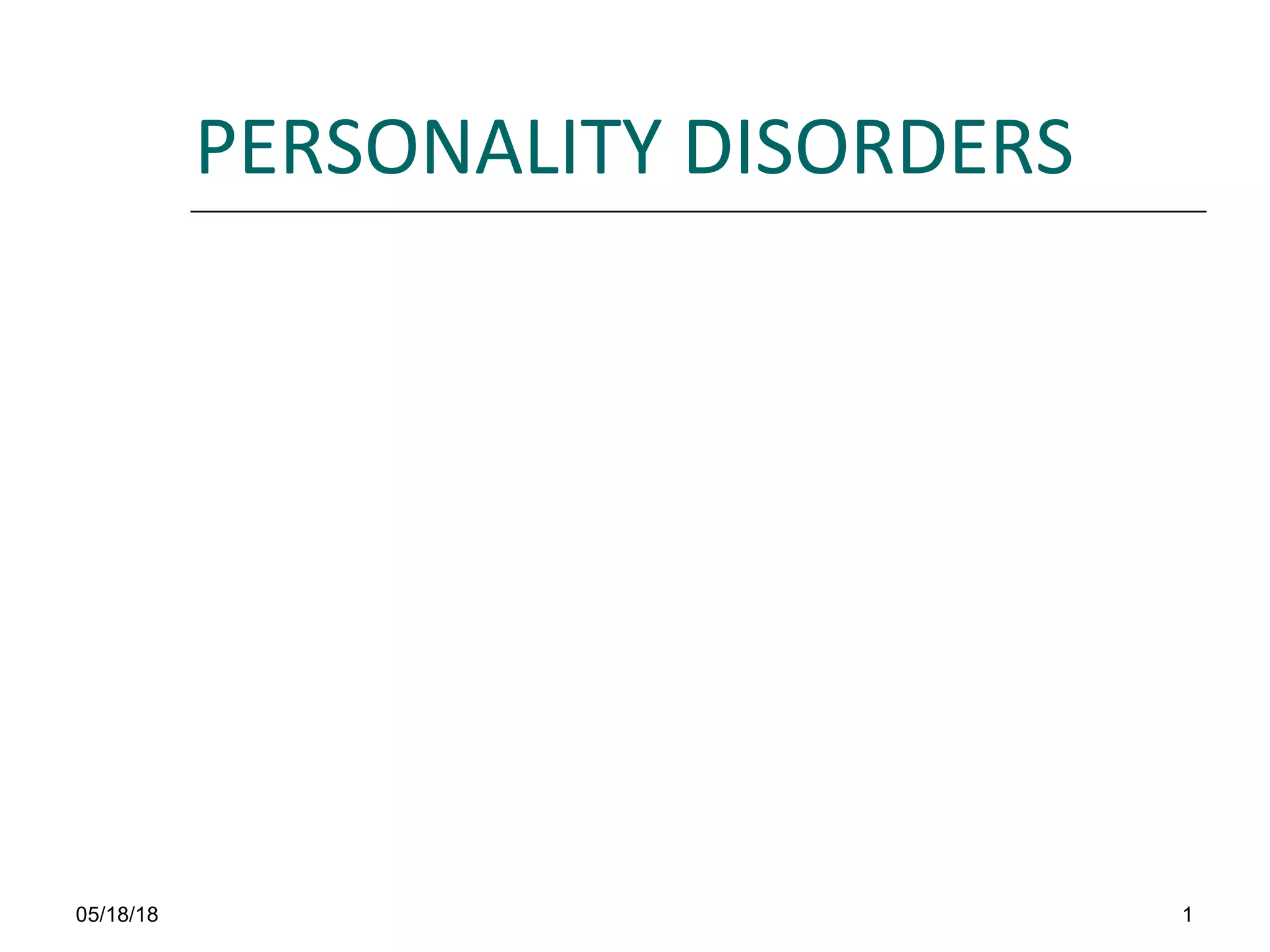 Personality disorder | PPT