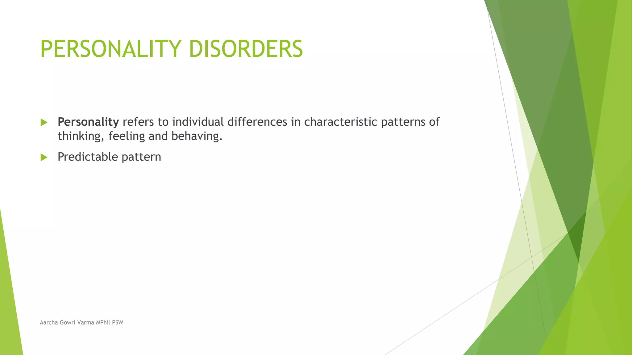 Personality disorder | PPTX