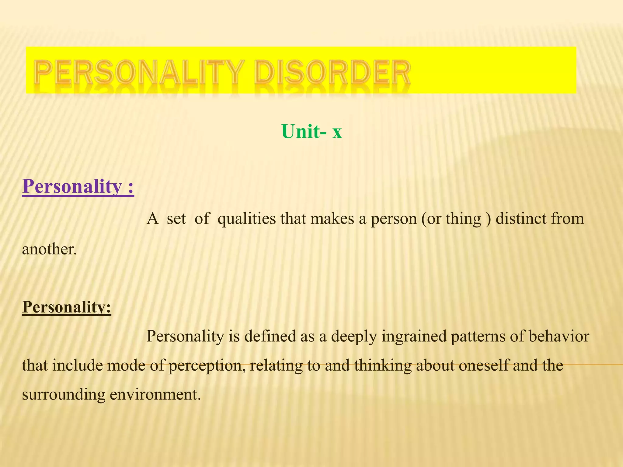 Personality disorder | PPTX