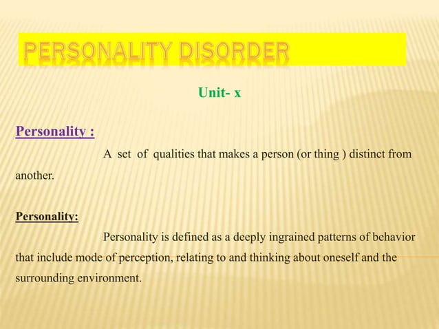 Personality disorder | PPTX