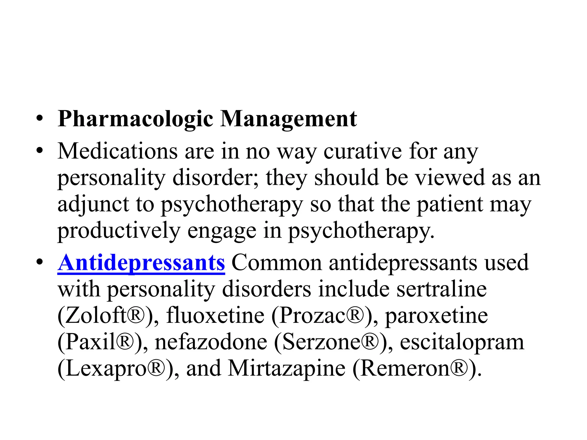 Personality disorder and its management | PPTX