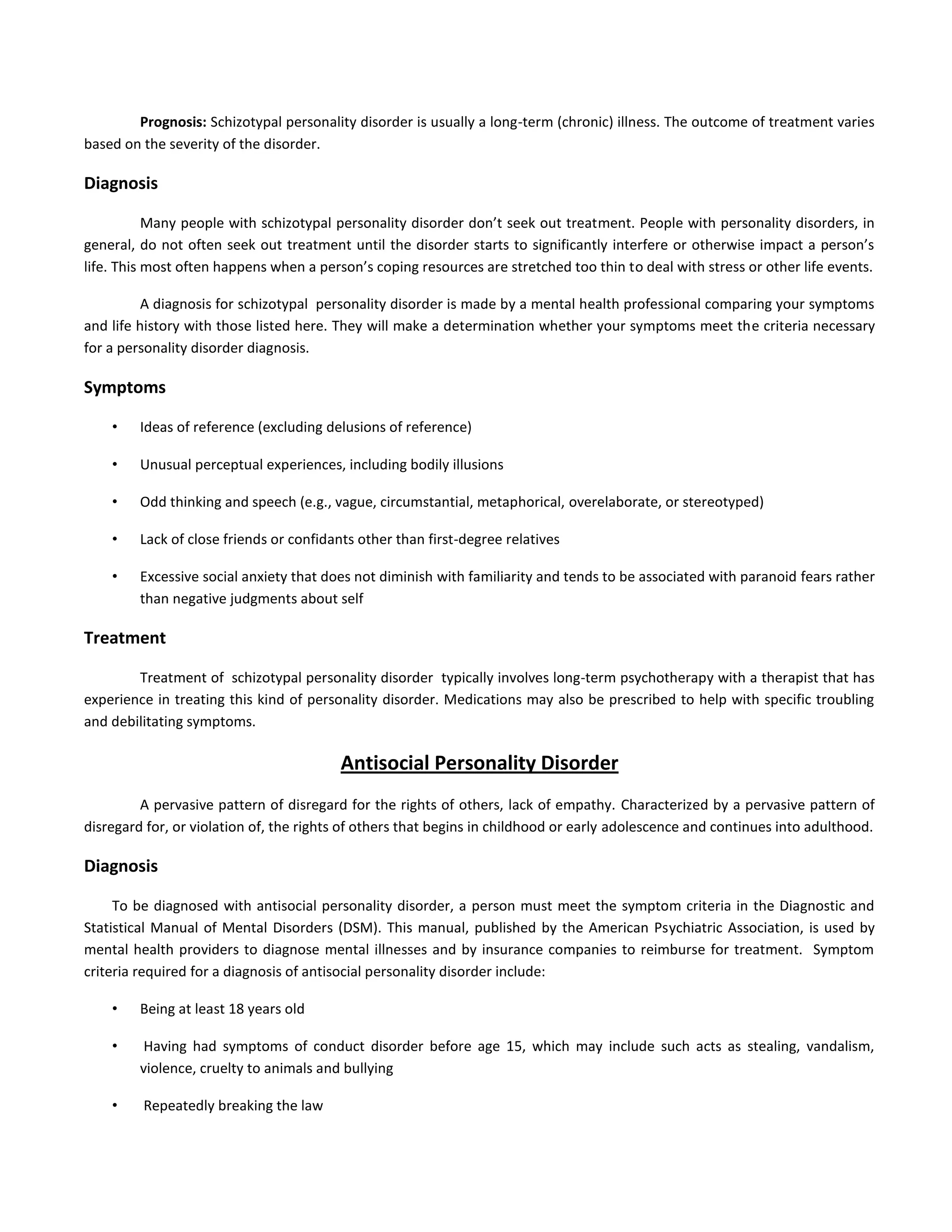 Personality disorder final | DOCX