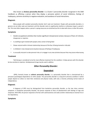 Personality disorder final | DOCX