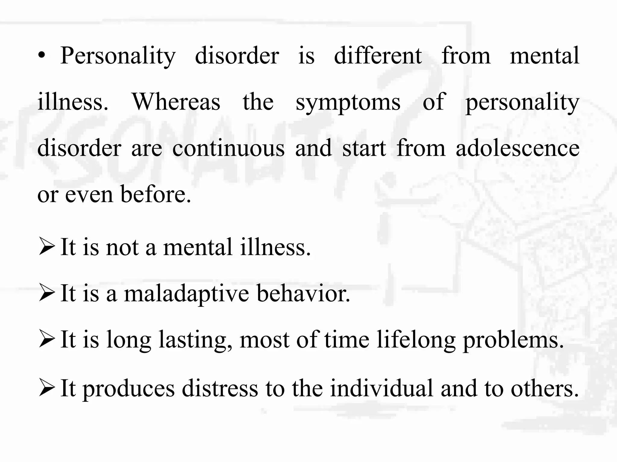 Personality disorder ppt MENTAL HEALTH NURSING | PPTX