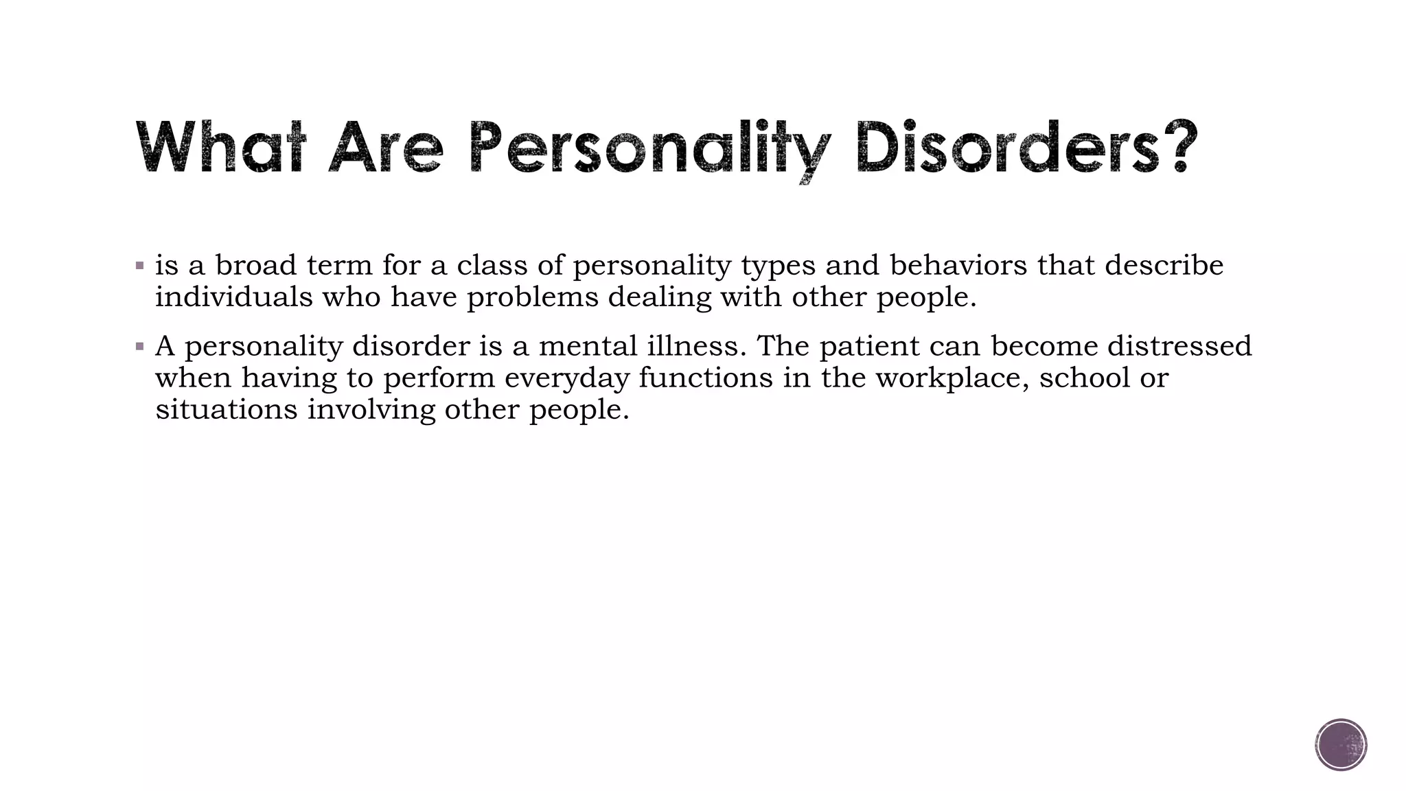 Personality disorders | PPT