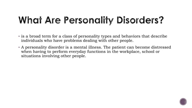 Personality disorders | PPT