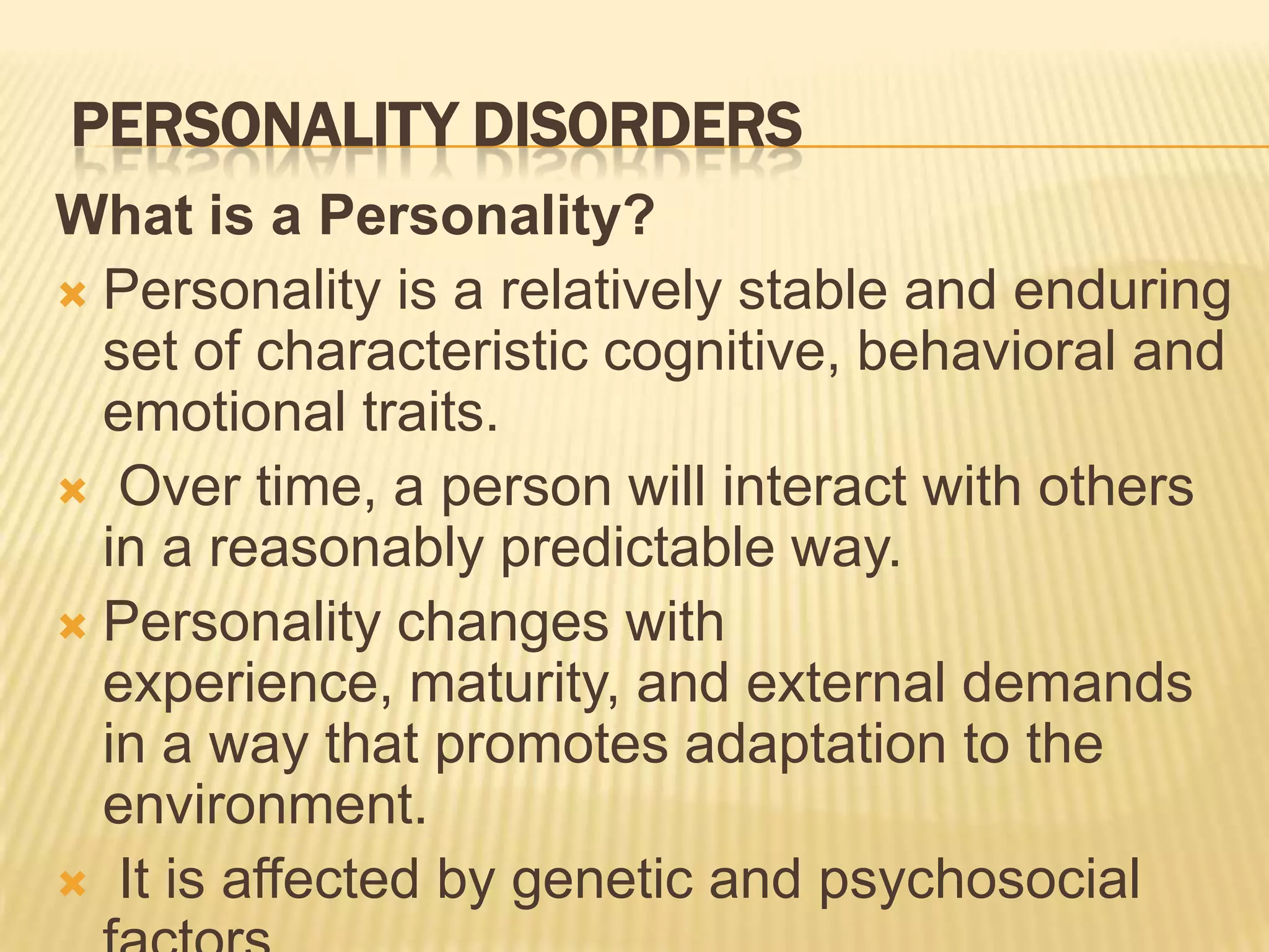 Personality disorders | PPTX