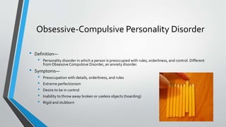 Personality disorders powerpoint | PPTX