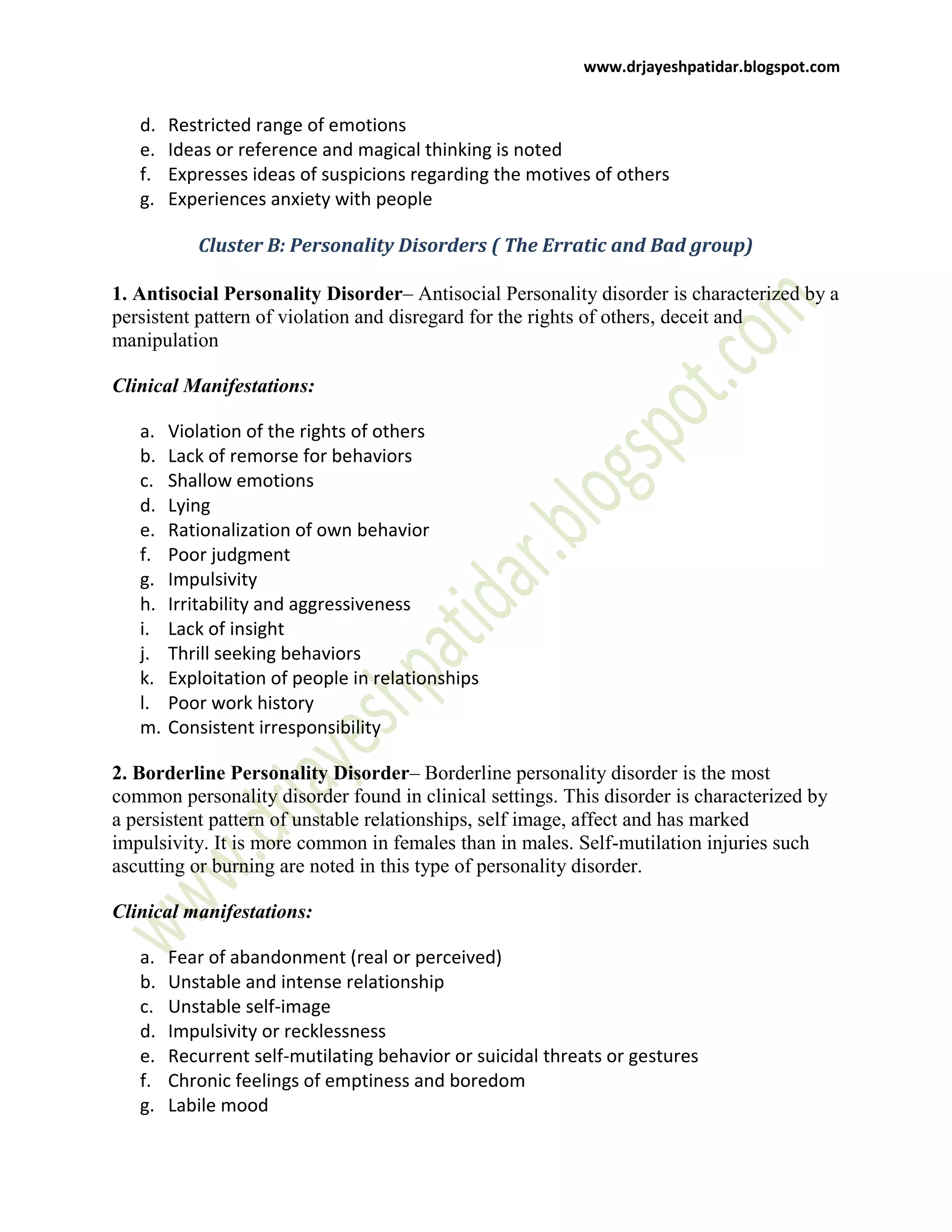 Personality disorders | PDF