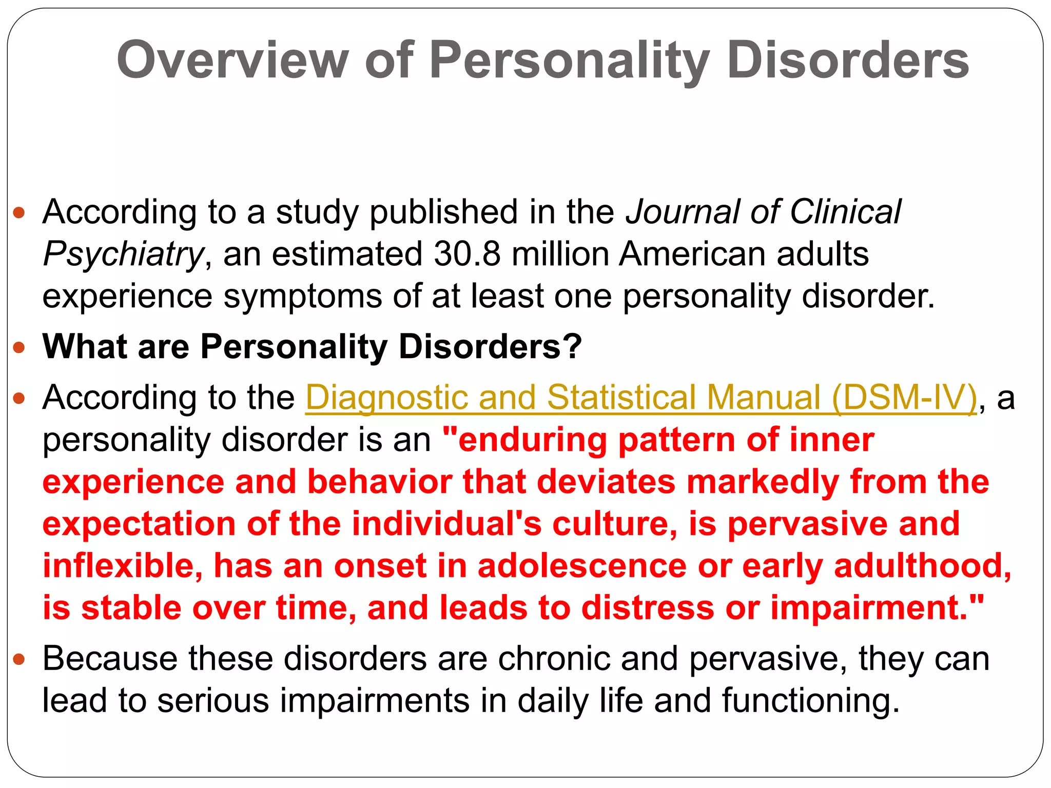 Personality disorders | PPTX