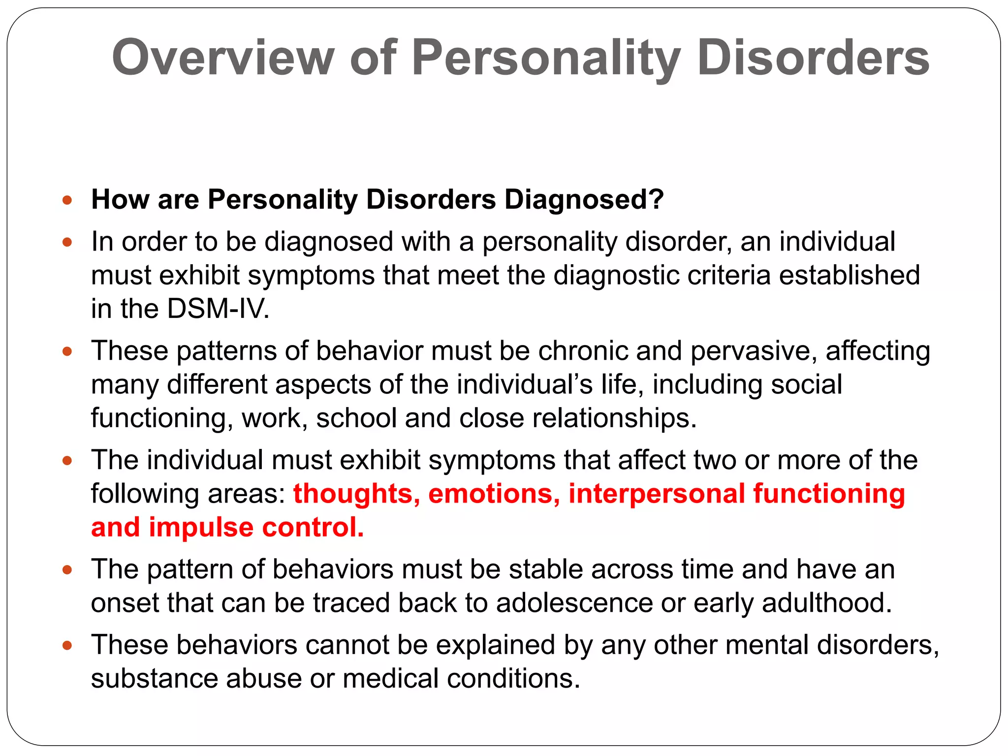 Personality disorders | PPTX