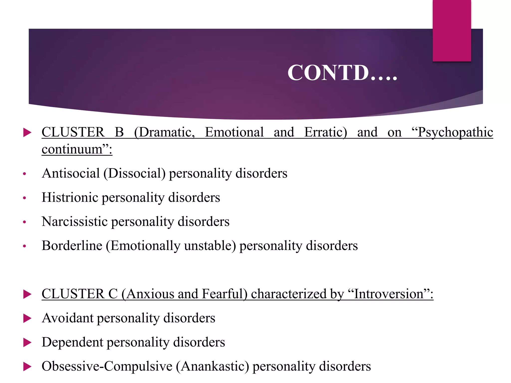 Personality disorders | PPTX