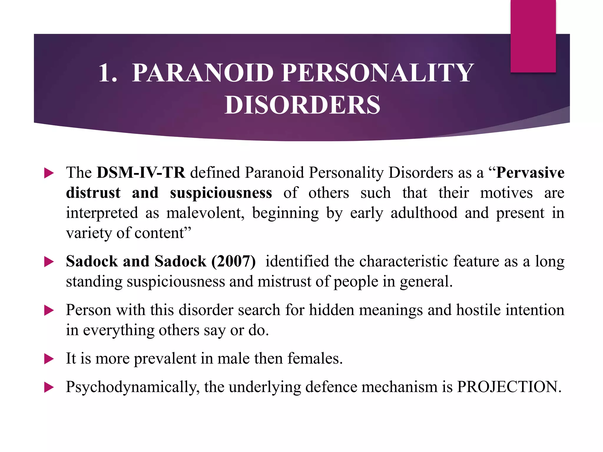 Personality disorders | PPTX