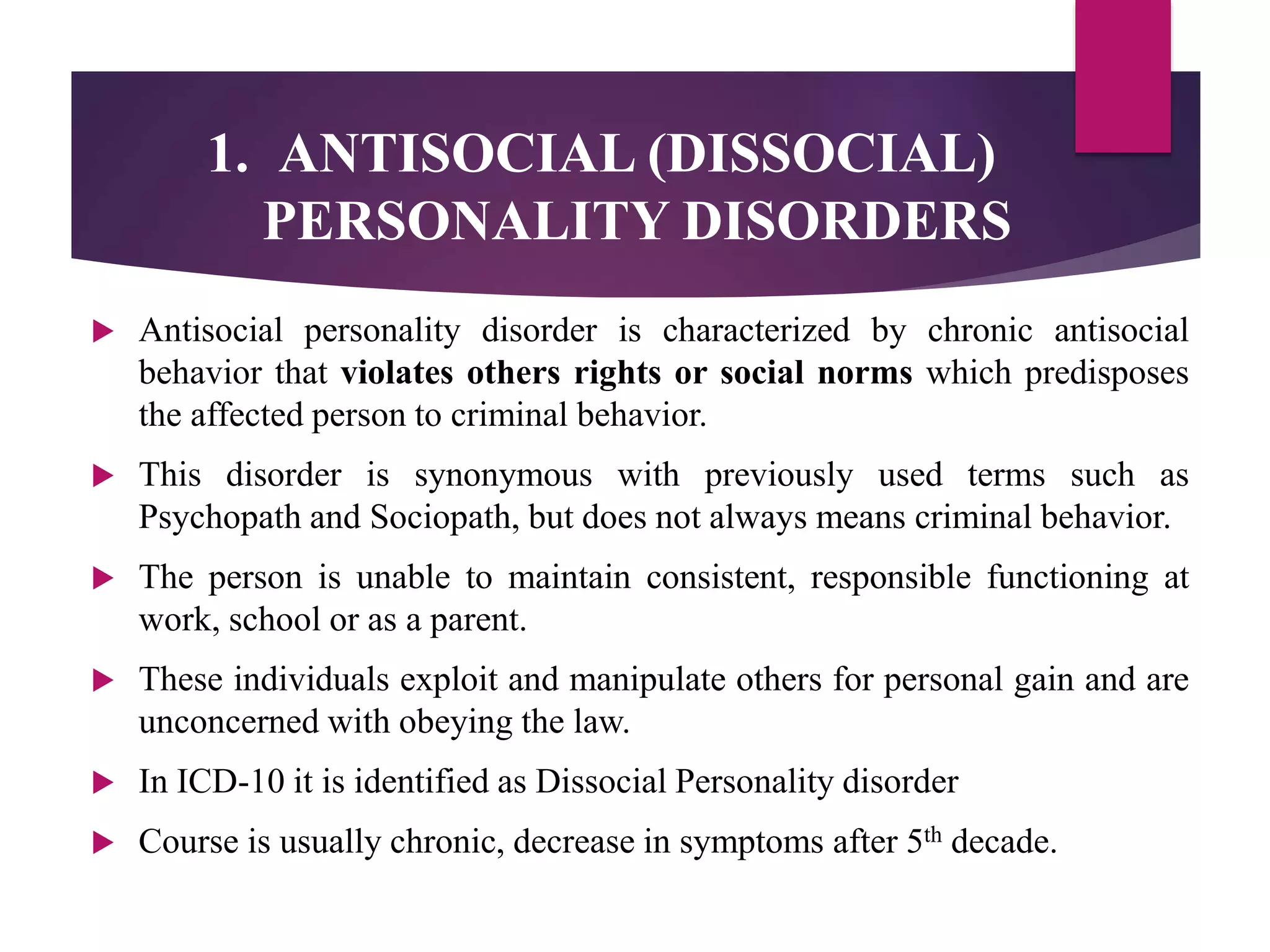 Personality disorders | PPTX
