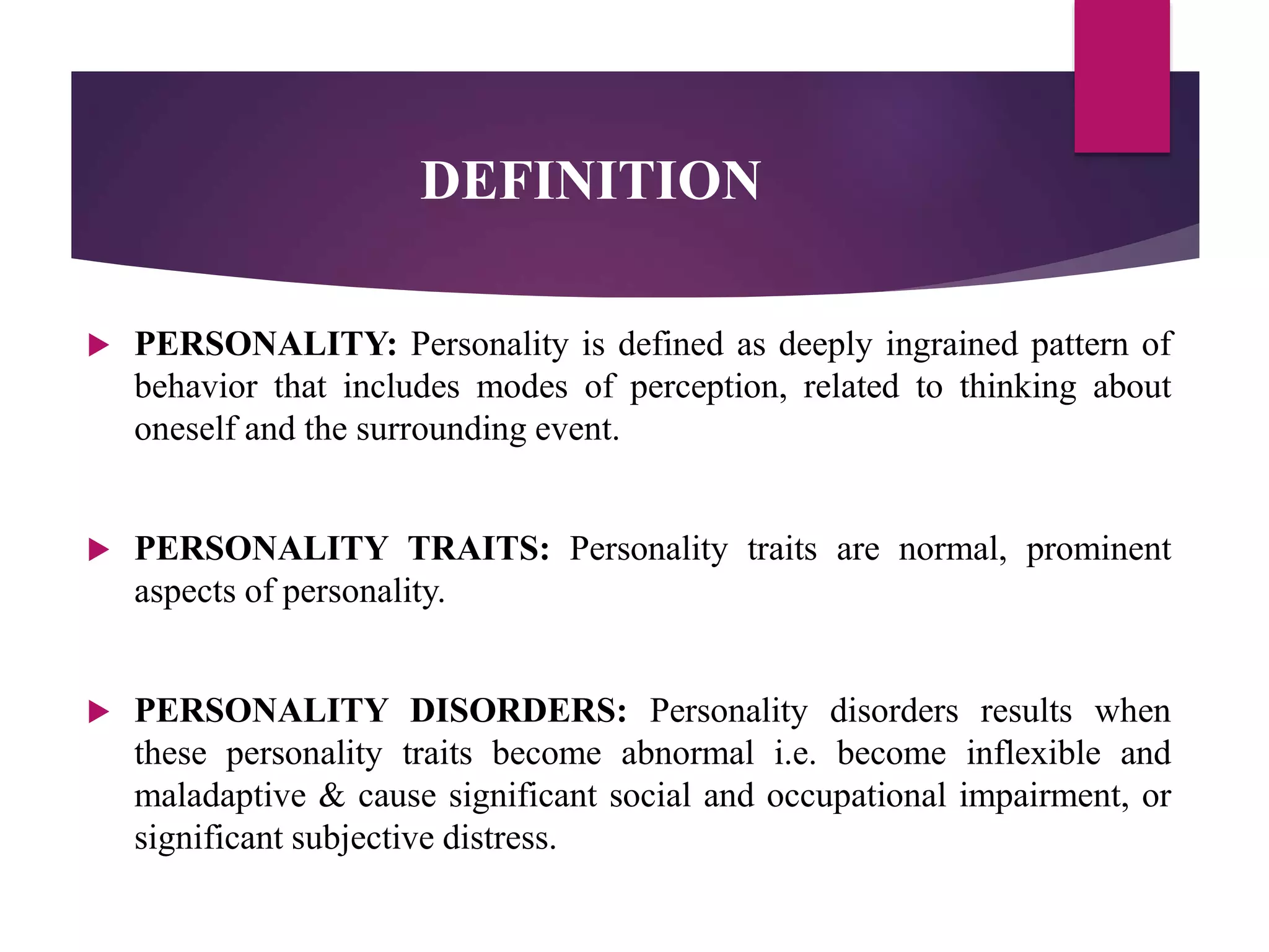 Personality disorders | PPTX