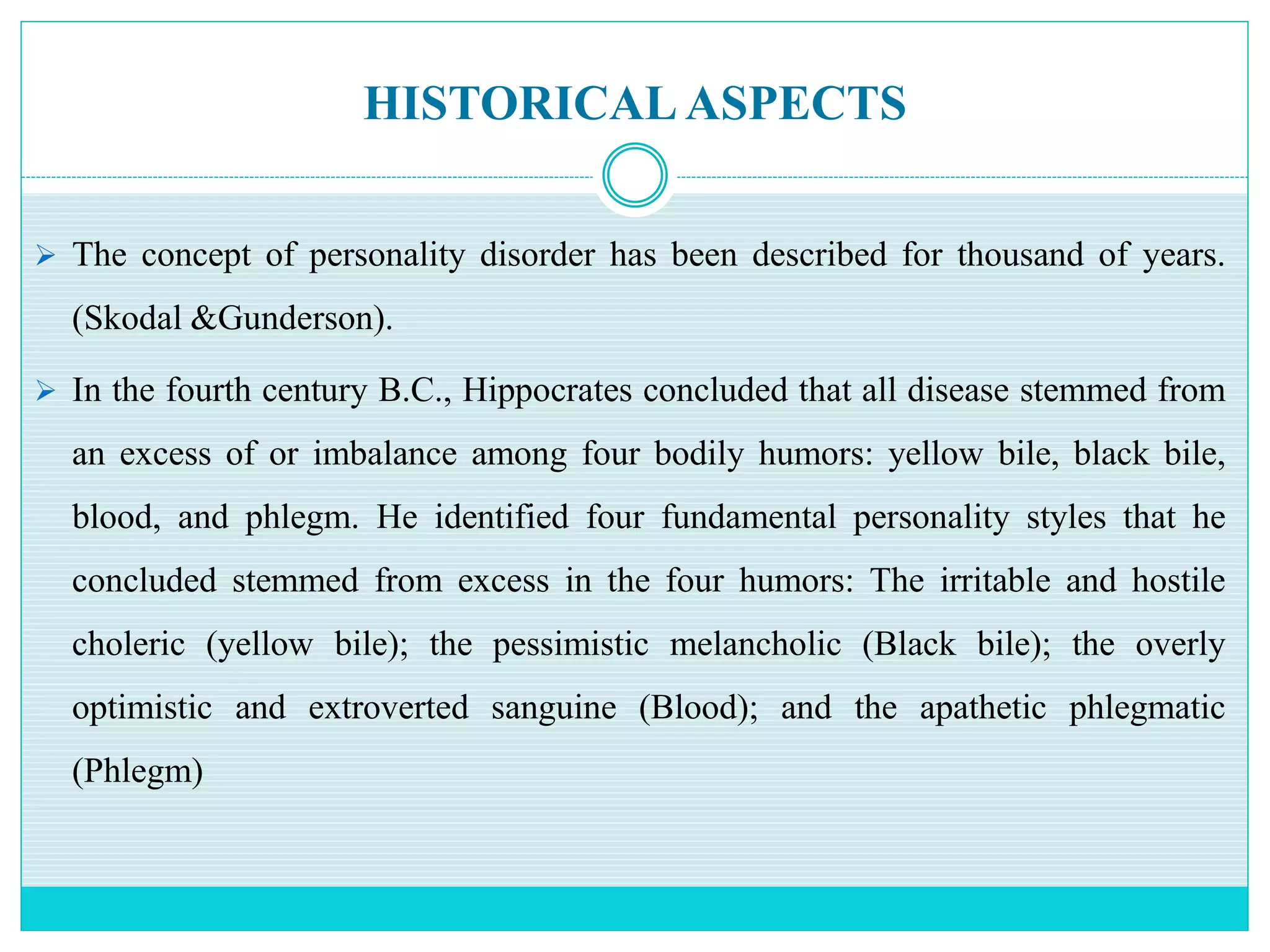 PERSONALITY DISORDERS | PPTX