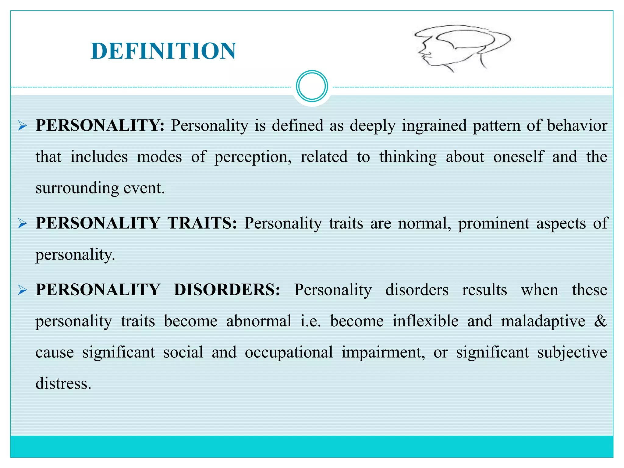 PERSONALITY DISORDERS | PPTX