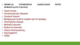 Personality disorders different types of personality | PPTX
