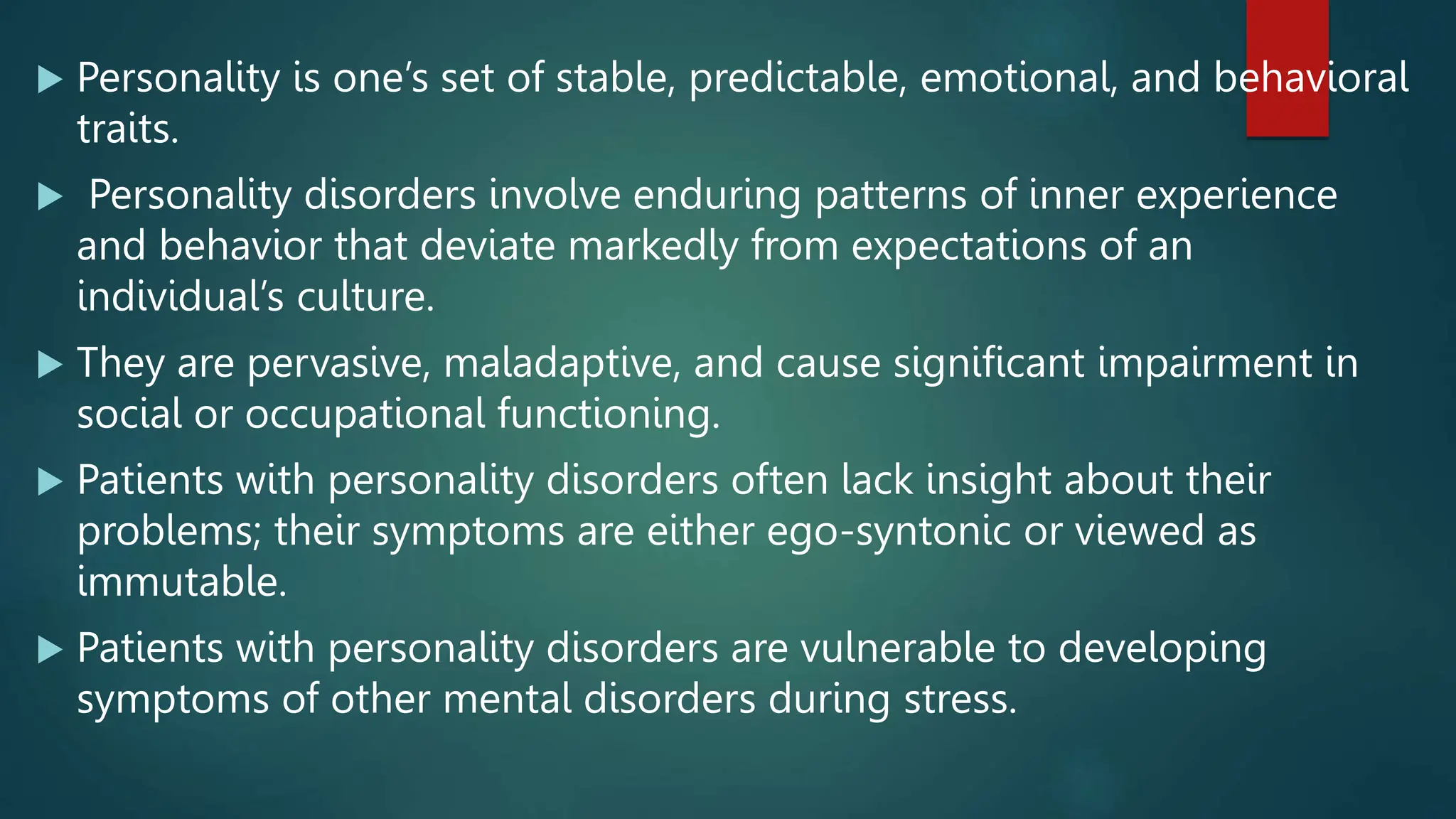PERSONALITY DISORDERS mental health.pptx