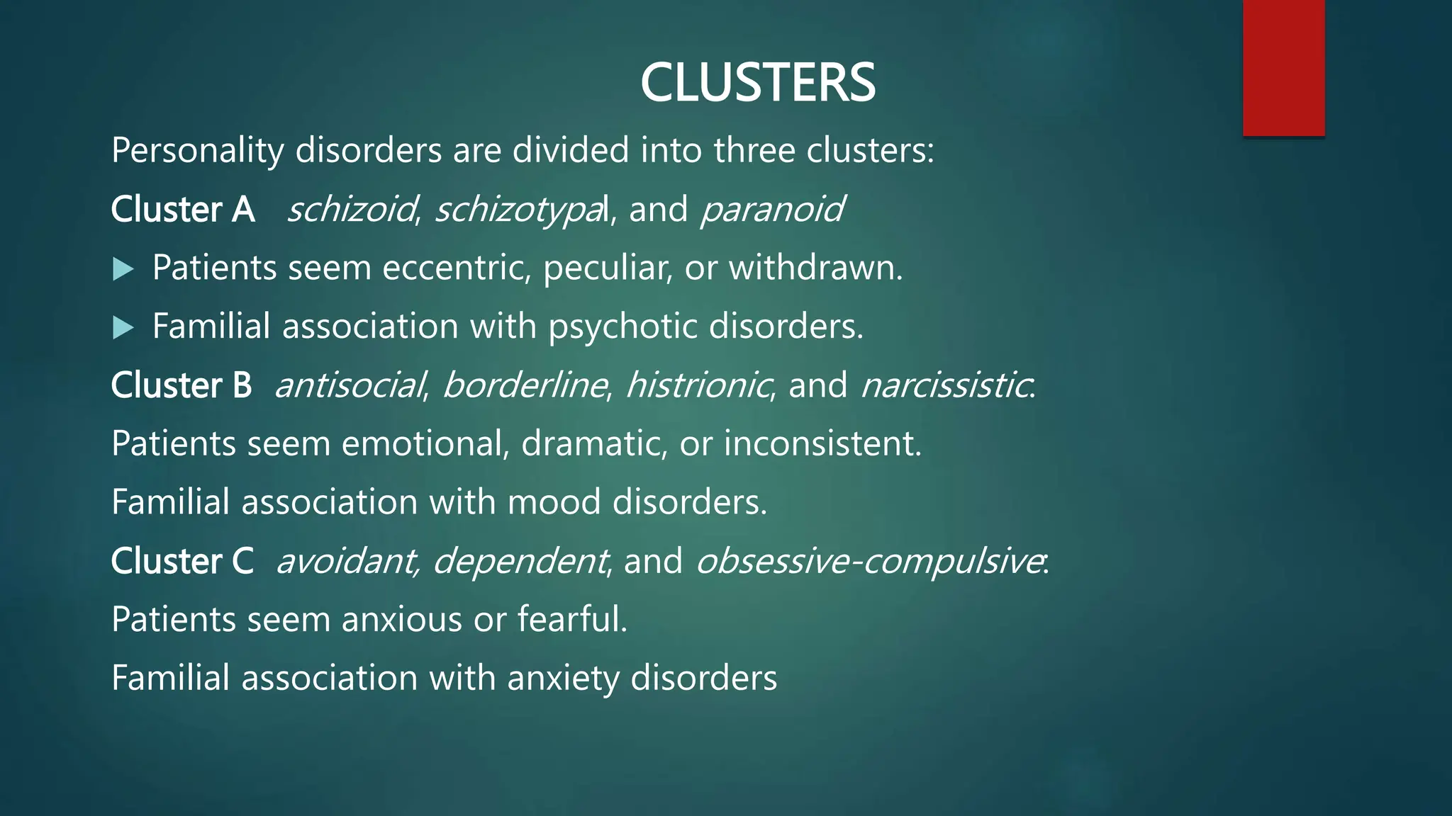 PERSONALITY DISORDERS mental health.pptx