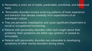 PERSONALITY DISORDERS mental health.pptx
