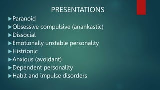 PERSONALITY DISORDERS mental health.pptx