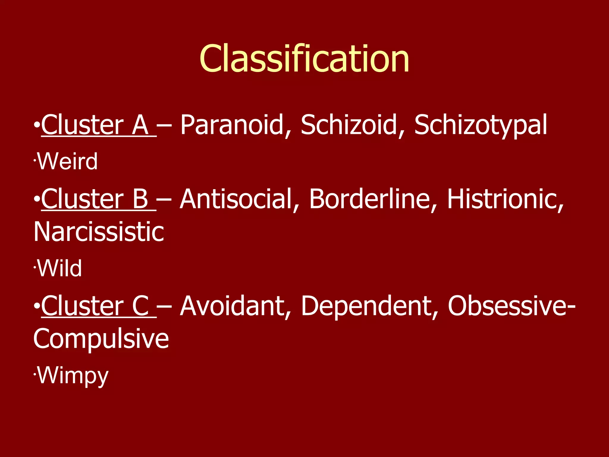 Personality disorders 3 | PPT