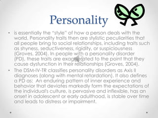Personality disordersa voiceover sp12 | PPT
