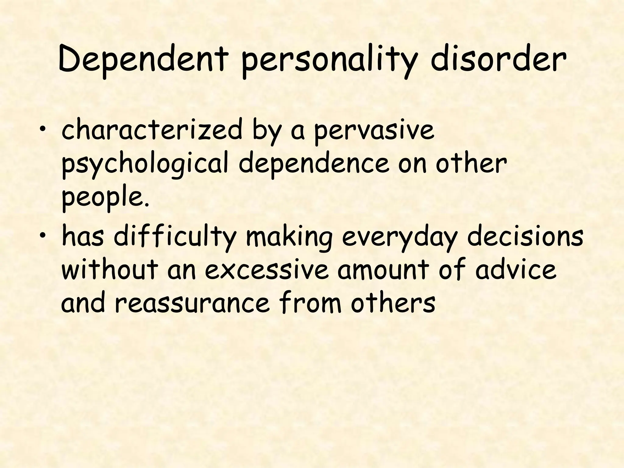 Personality Disorders msc nursing 2 nd year | PPT
