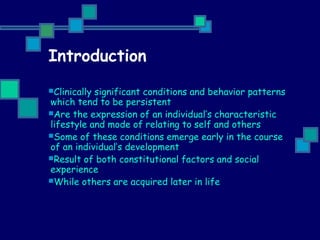 Personality disorders-prof.fareed minhas | PPT