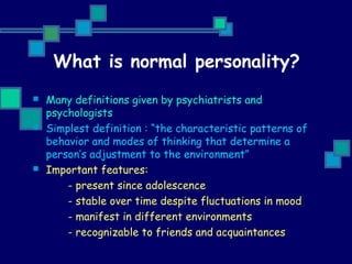 Personality disorders-prof.fareed minhas | PPT