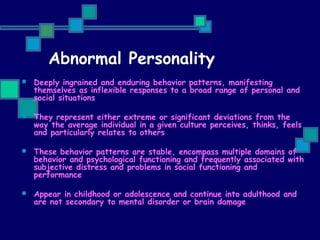 Personality disorders-prof.fareed minhas | PPT