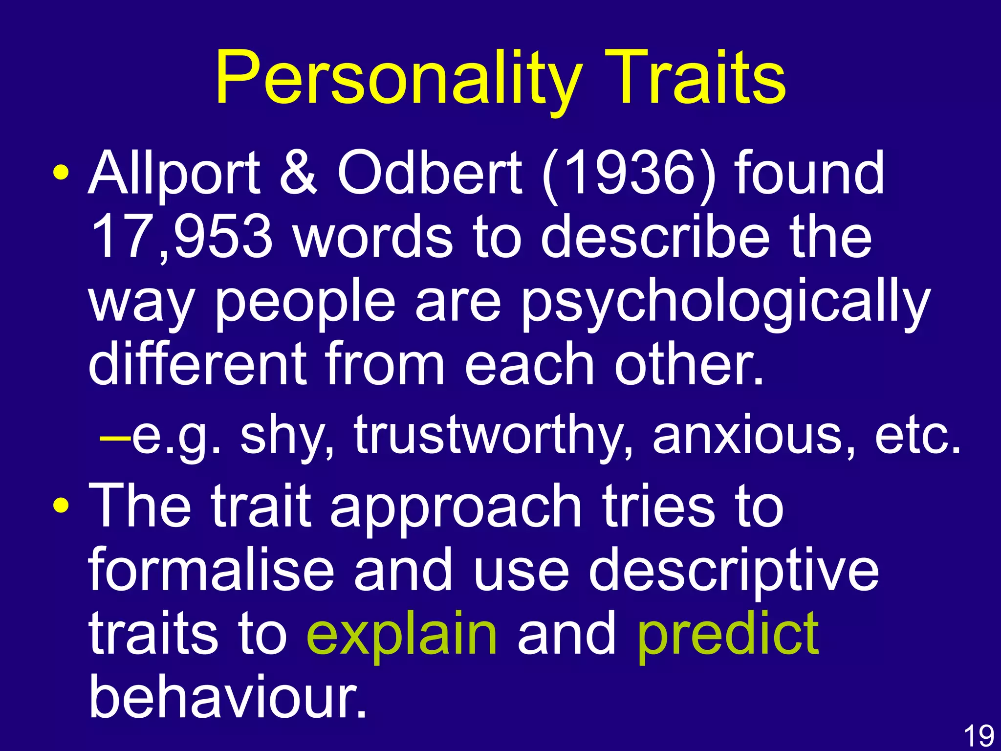 Personality: Dispositional Perspectives | ODP