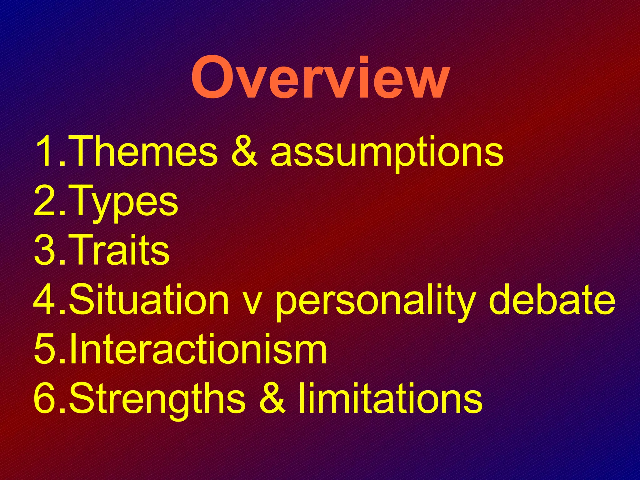 Personality: Dispositional Perspectives | ODP