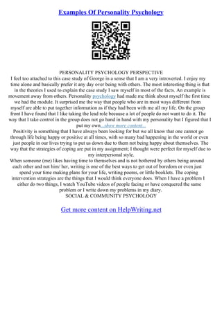 Personality Essay Sample | PDF | Education