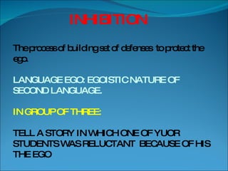 Personality Factors In Second Language Acquisition | PPT | Education