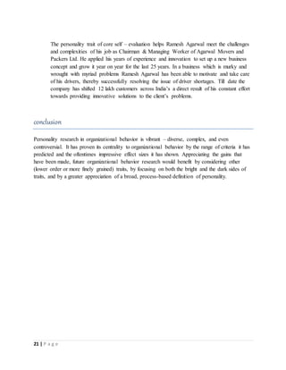 Personality - Organisational Behaviour | DOCX