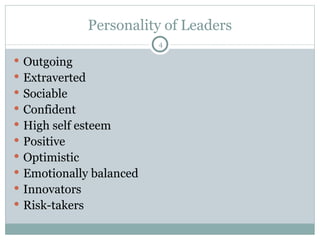 Personality & Transformational Leadership | PPT