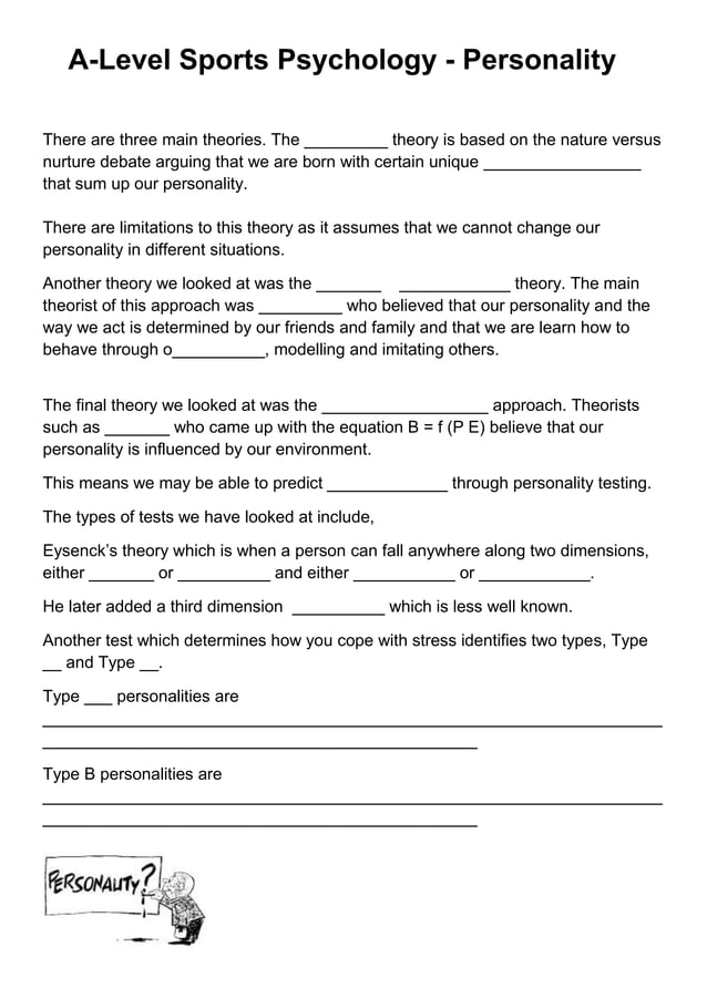 Personality Worksheet | PDF