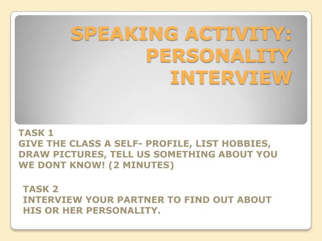Personality interview | PPT