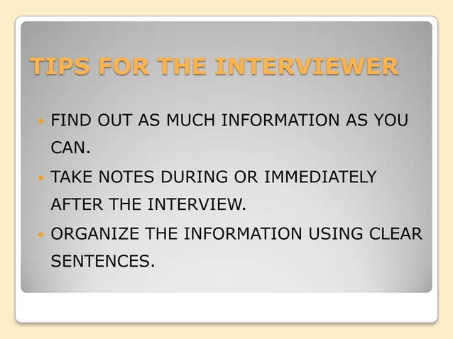 Personality interview | PPT